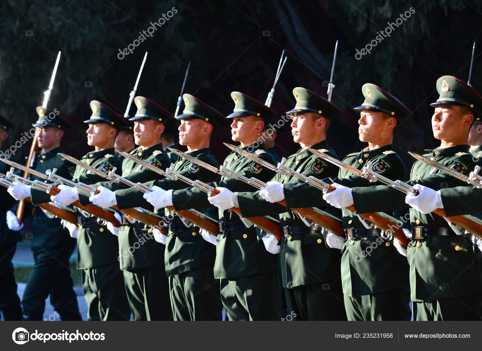 Guard Honor Chinese People's Liberation Army Pla Take Part Training ...