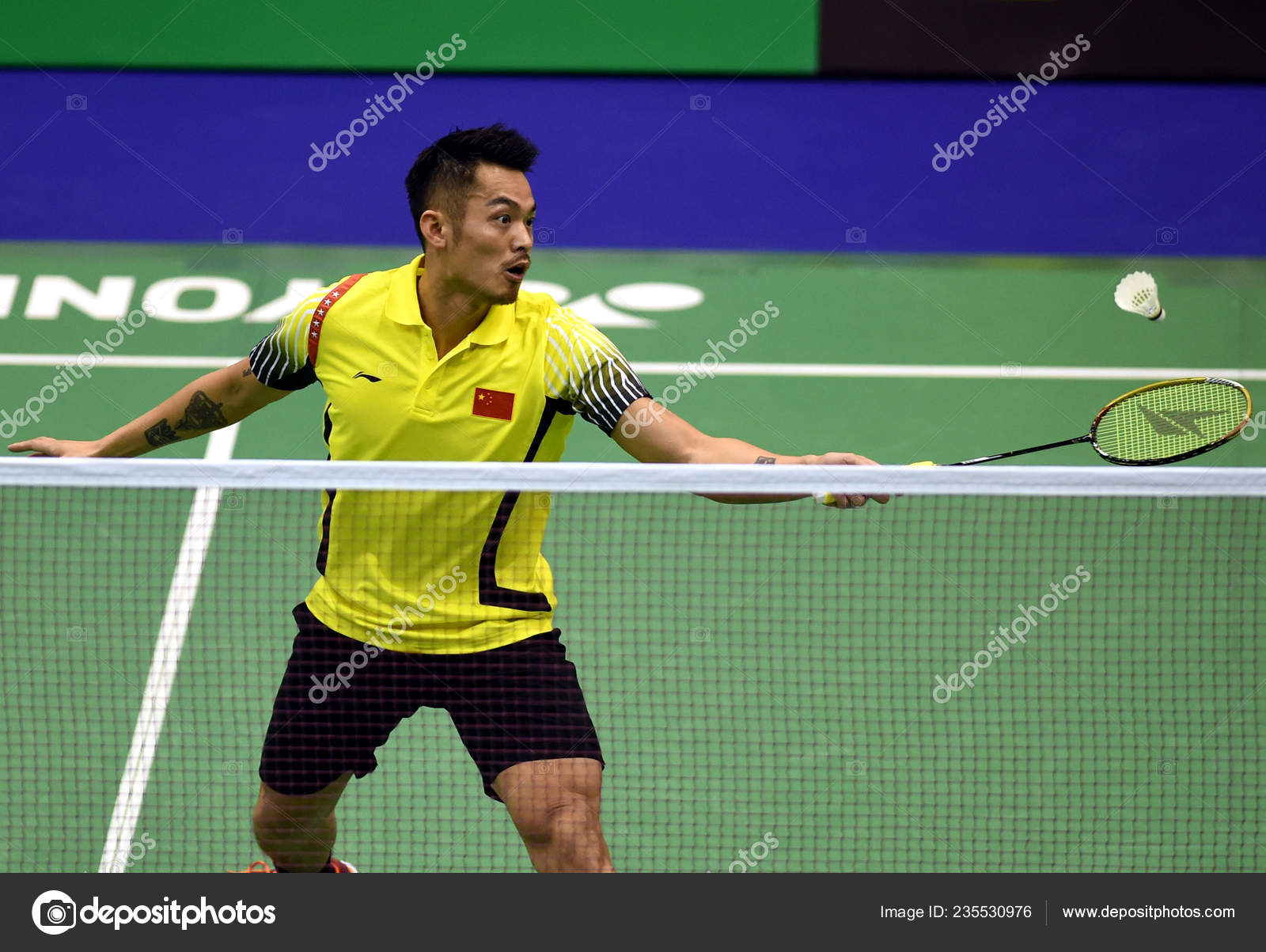 Lin Dan China Returns Shot Angus Long Hong Kong Second — Stock Editorial Photo © ChinaImages ...