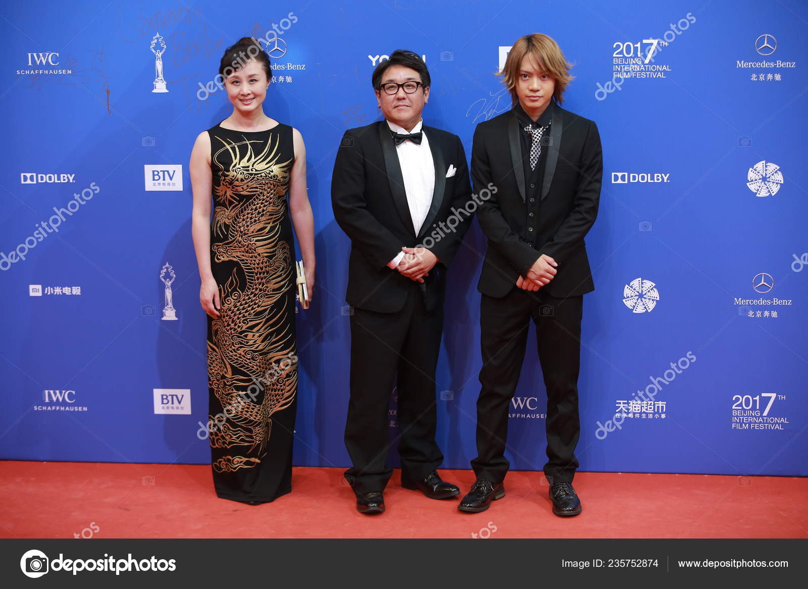 Japanese Actor Ryuji Sato Right Arrives Red Carpet Opening Ceremony ...