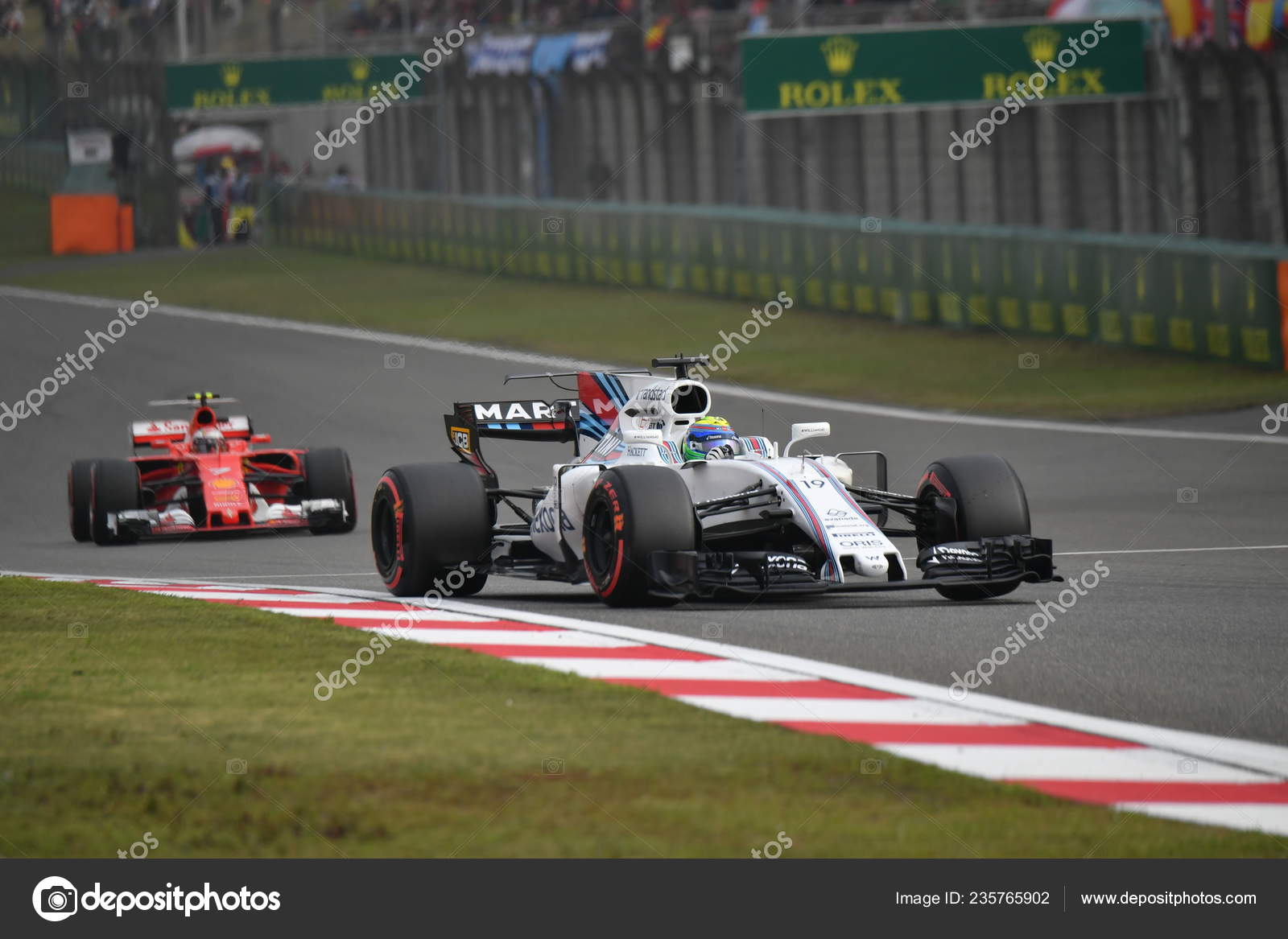Brazilian Driver Felipe Massa Williams Steers His Car Qualifying ...
