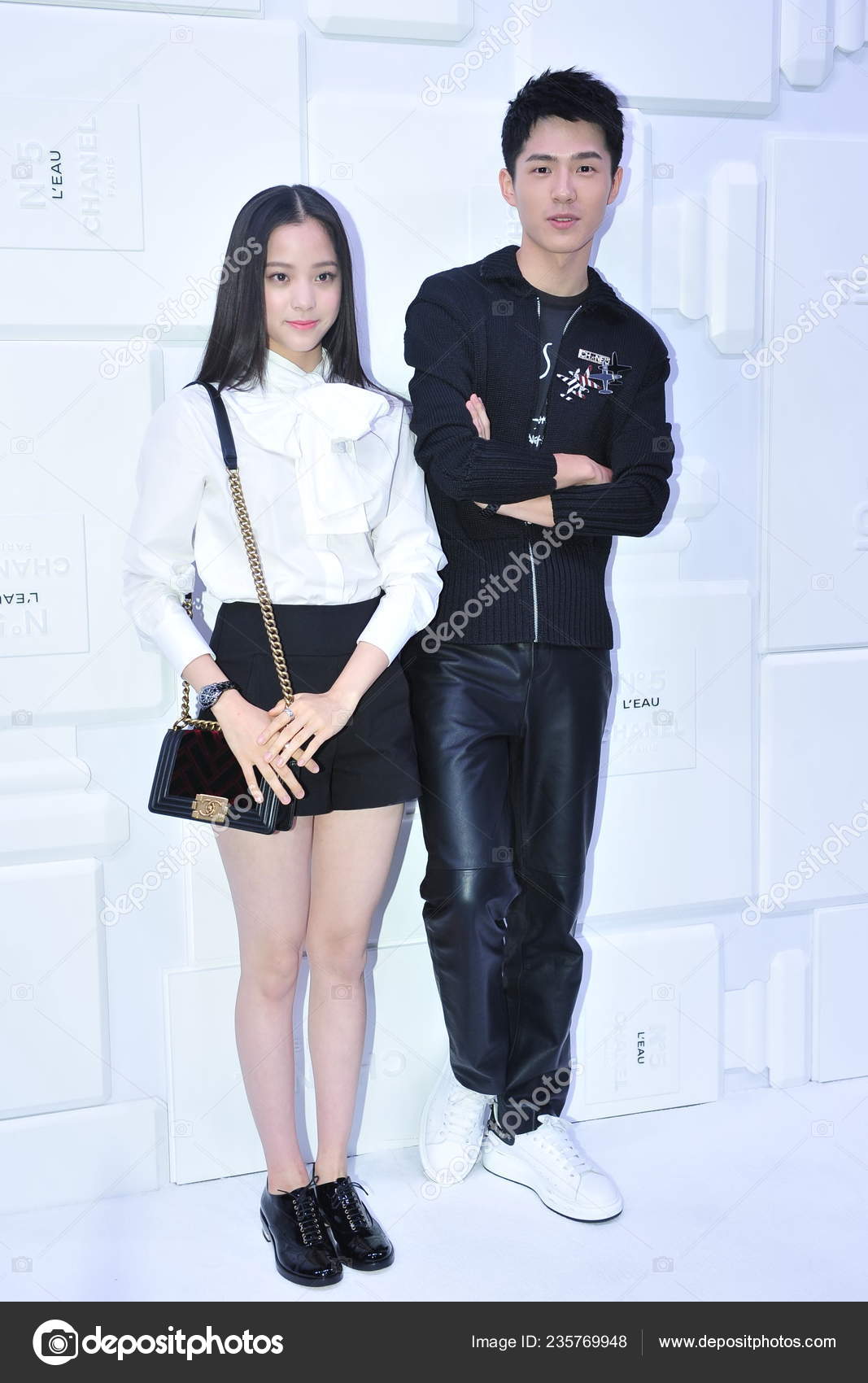 Taiwanese Cellist Actress Nan Yang Left Chinese Actor Liu Haoran – Stock Editorial Photo ...