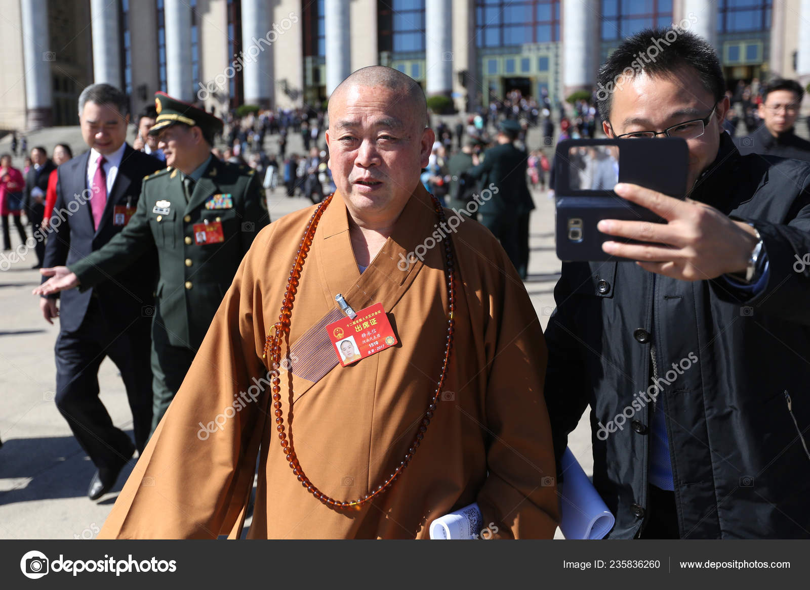 Shi Yongxin Abbot Shaolin Temple Arrives Great Hall People Attend ...