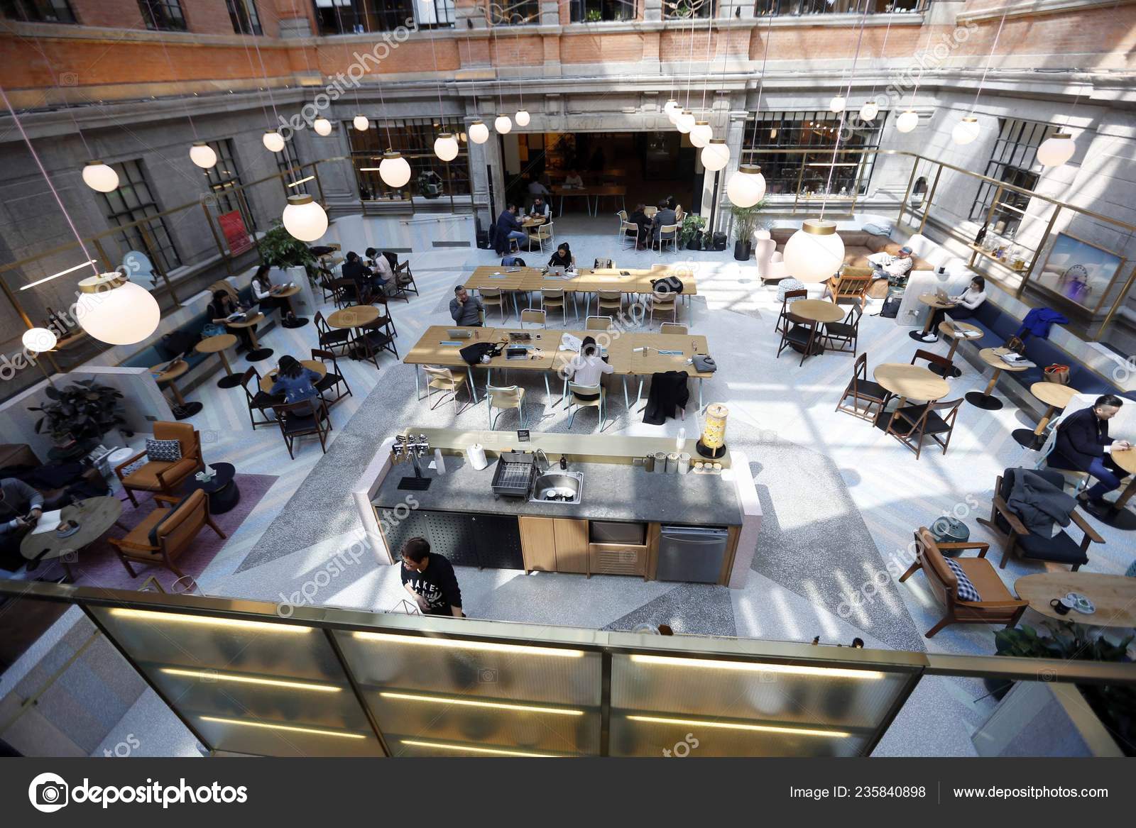 Chinese Employees Work Wework Working Space Shanghai China February ...