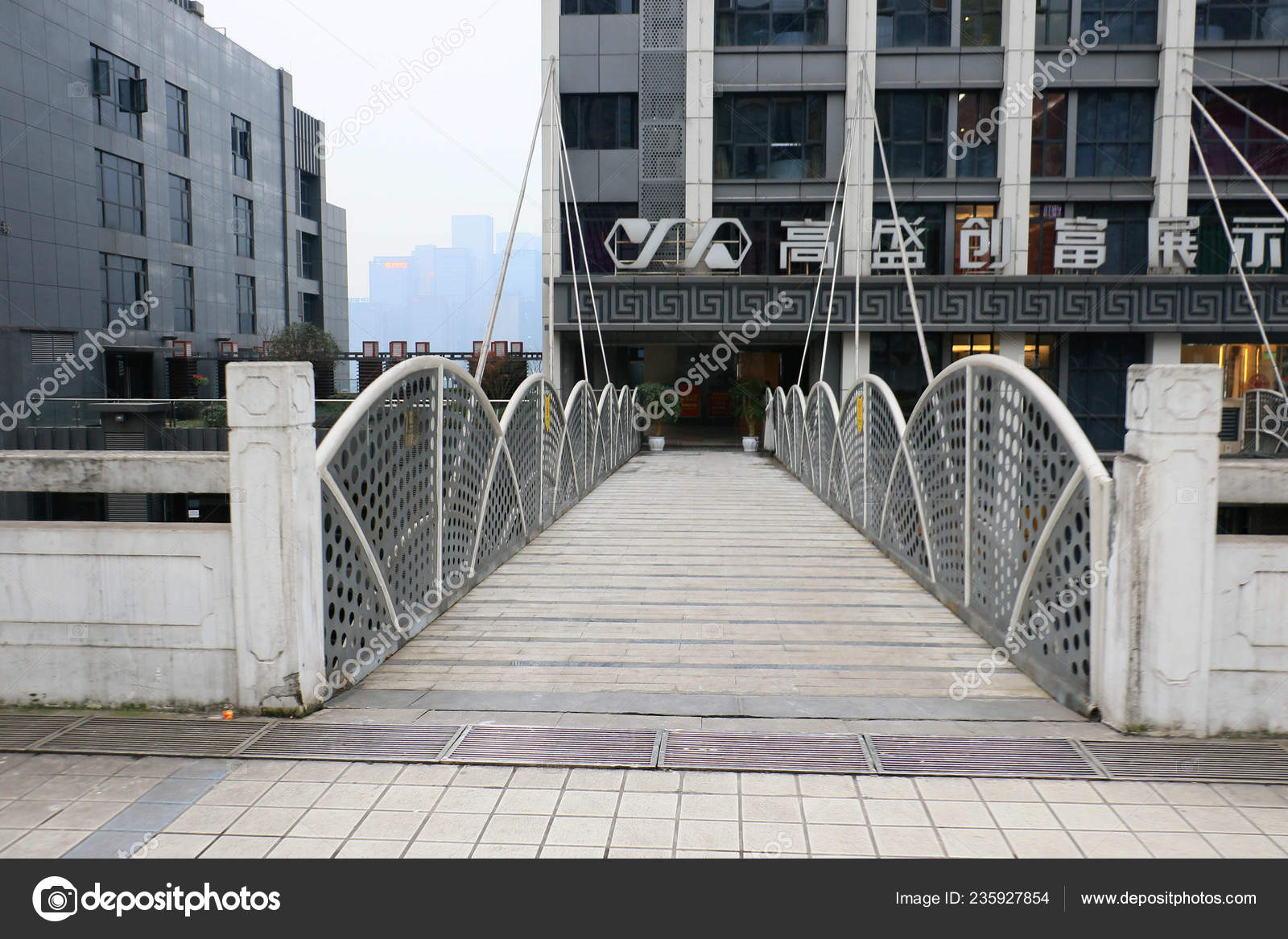 View One Two Meter High Suspended Bridges Connecting Two High — Stock ...