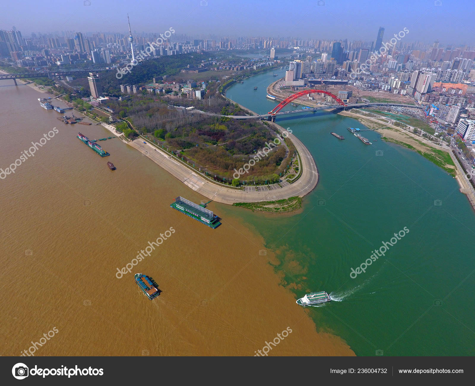 Yangtze River Meets Hanjiang River Dragon King Temple District Wuhan ...