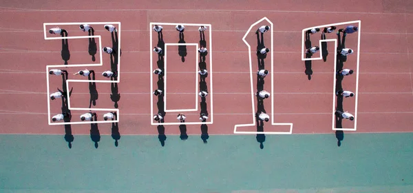 Graduates Liaocheng University Line Shape Stars Pose Creative ...