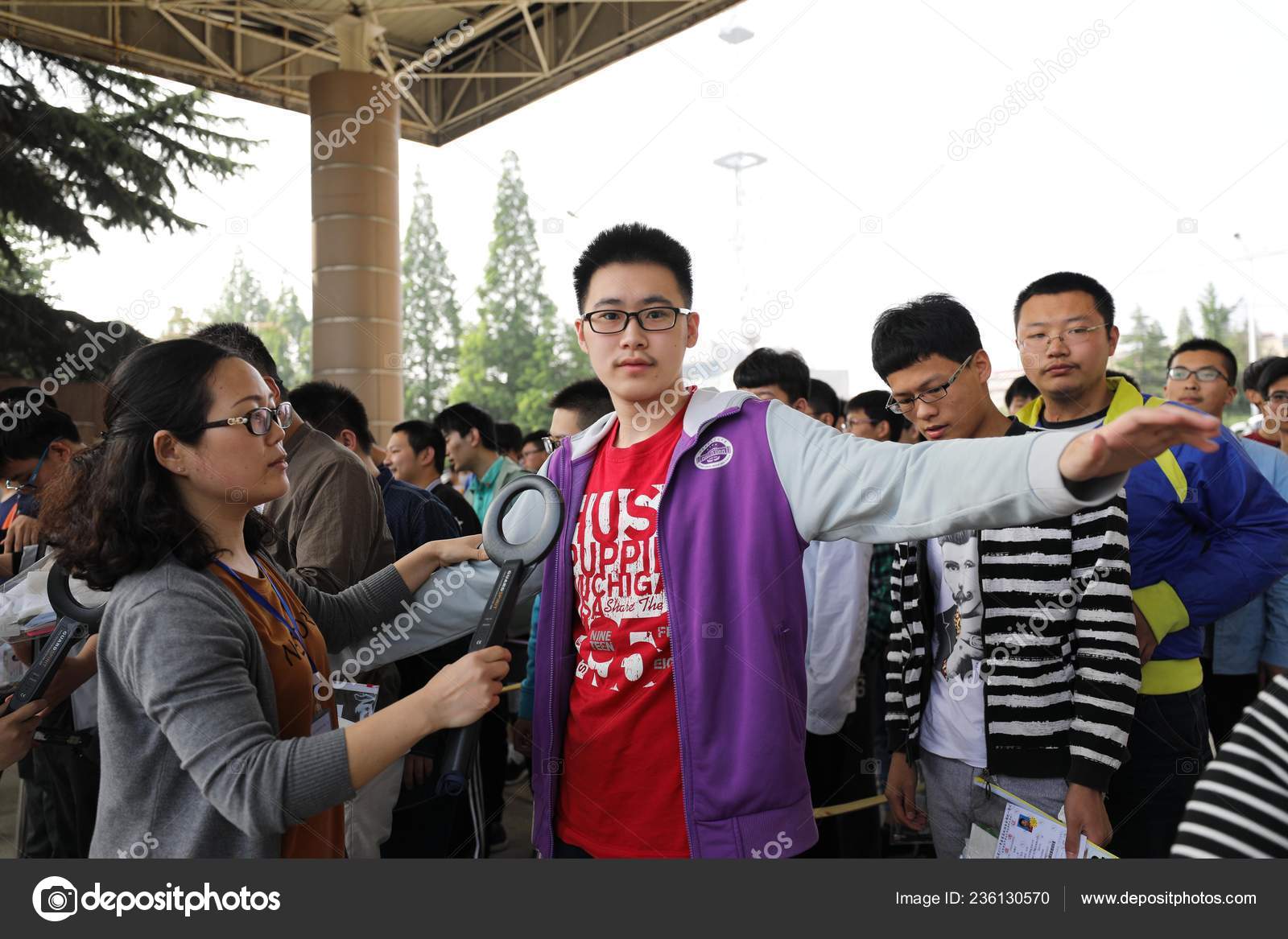 Chinese Inspectors Scan Student Examinees Cheating Checkup 2017 ...