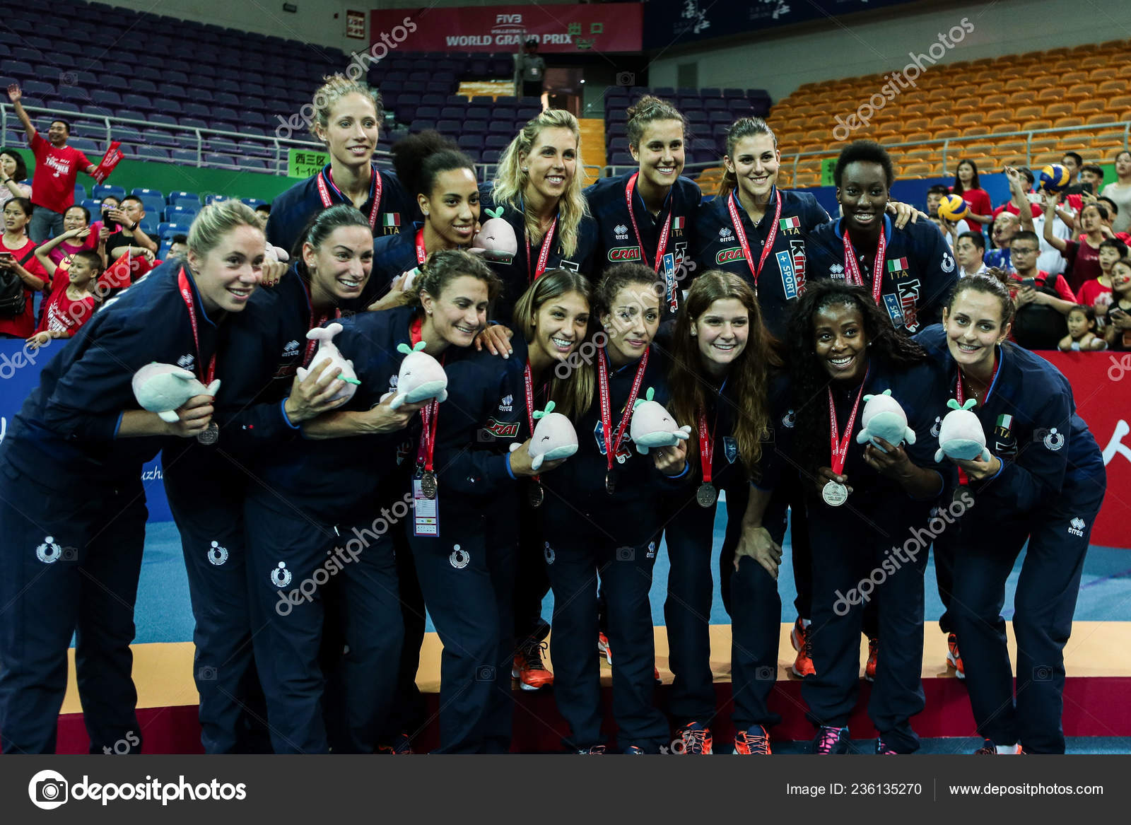Second Runner Italy's Players Pose Podium Award Ceremony Pool Group ...