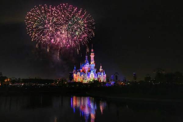 Fireworks Explode Disney Castle First Anniversary Celebration Ceremony ...