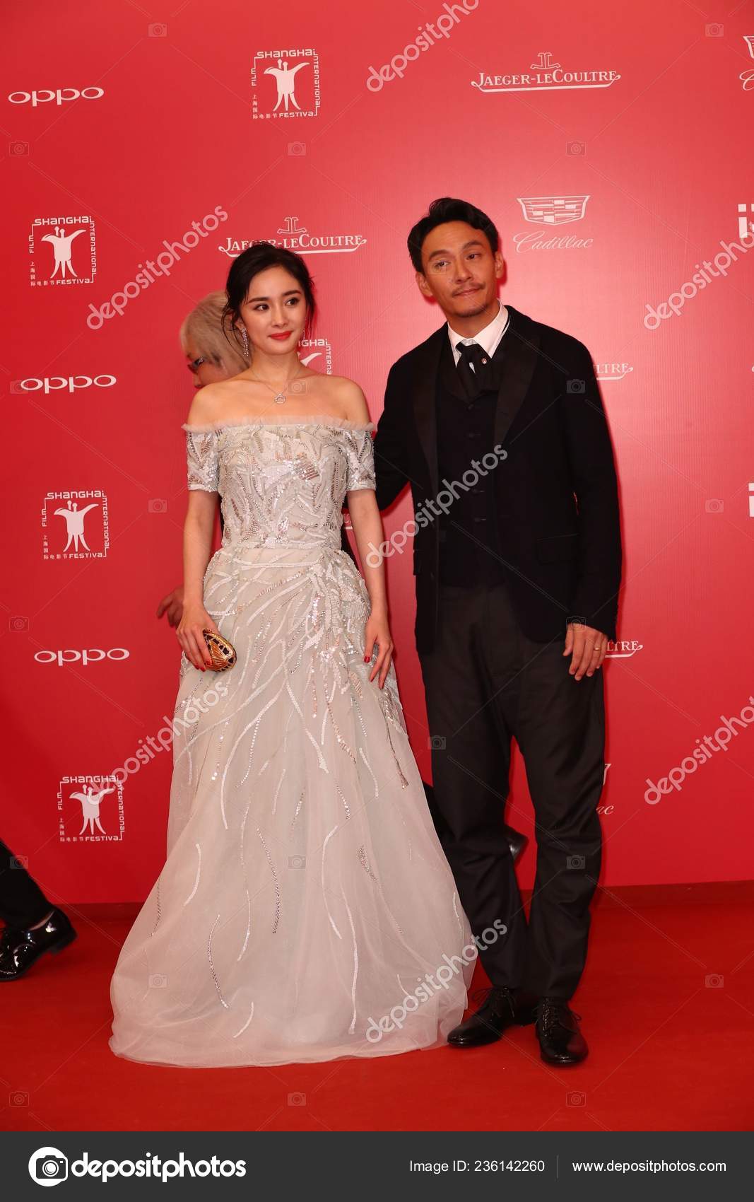 Chinese Actress Yang Left Taiwanese Actor Chang Chen Arrive Red — Stock ...
