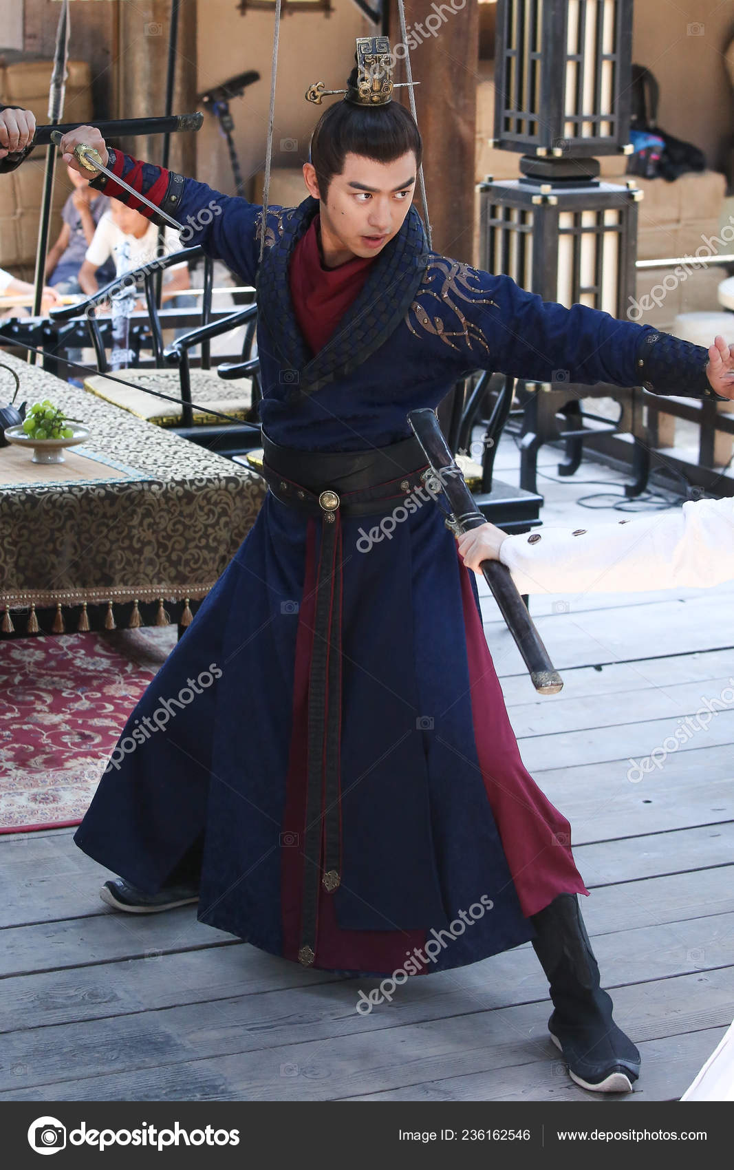 Taiwanese Actor Chen Bolin Pictured Filming Session Set His New – Stock ...