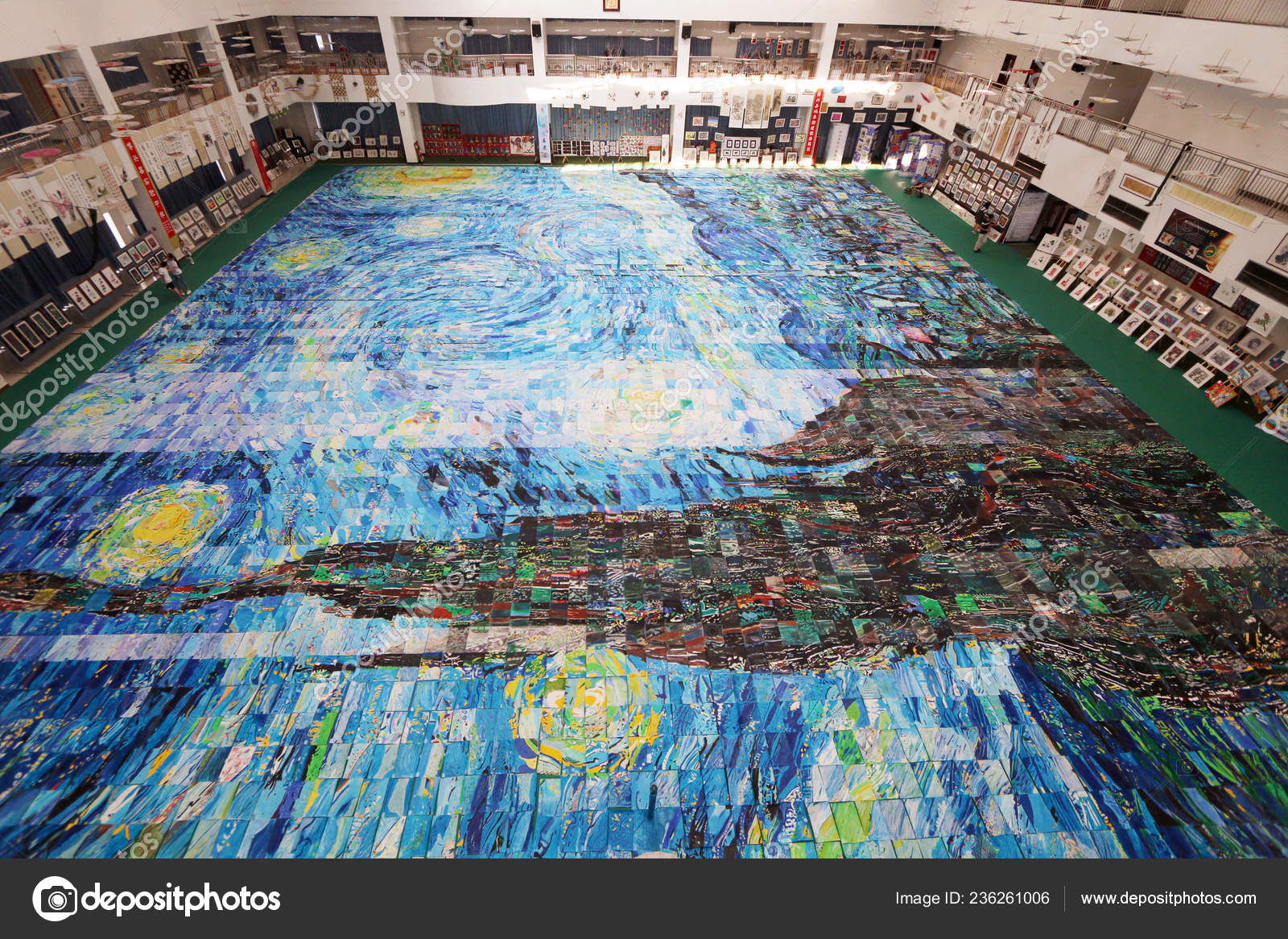 Huge Collage Showing Rendition Vincent Van Gogh's Masterpiece Starry ...