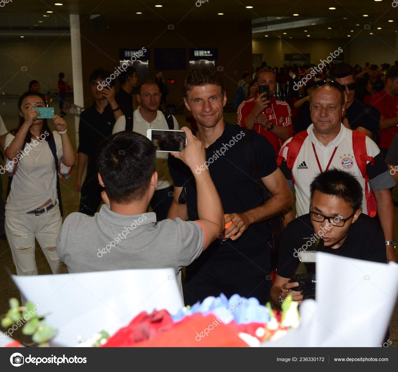 German Football Player Thomas Muller Bayern Munich Pictured Arriving ...