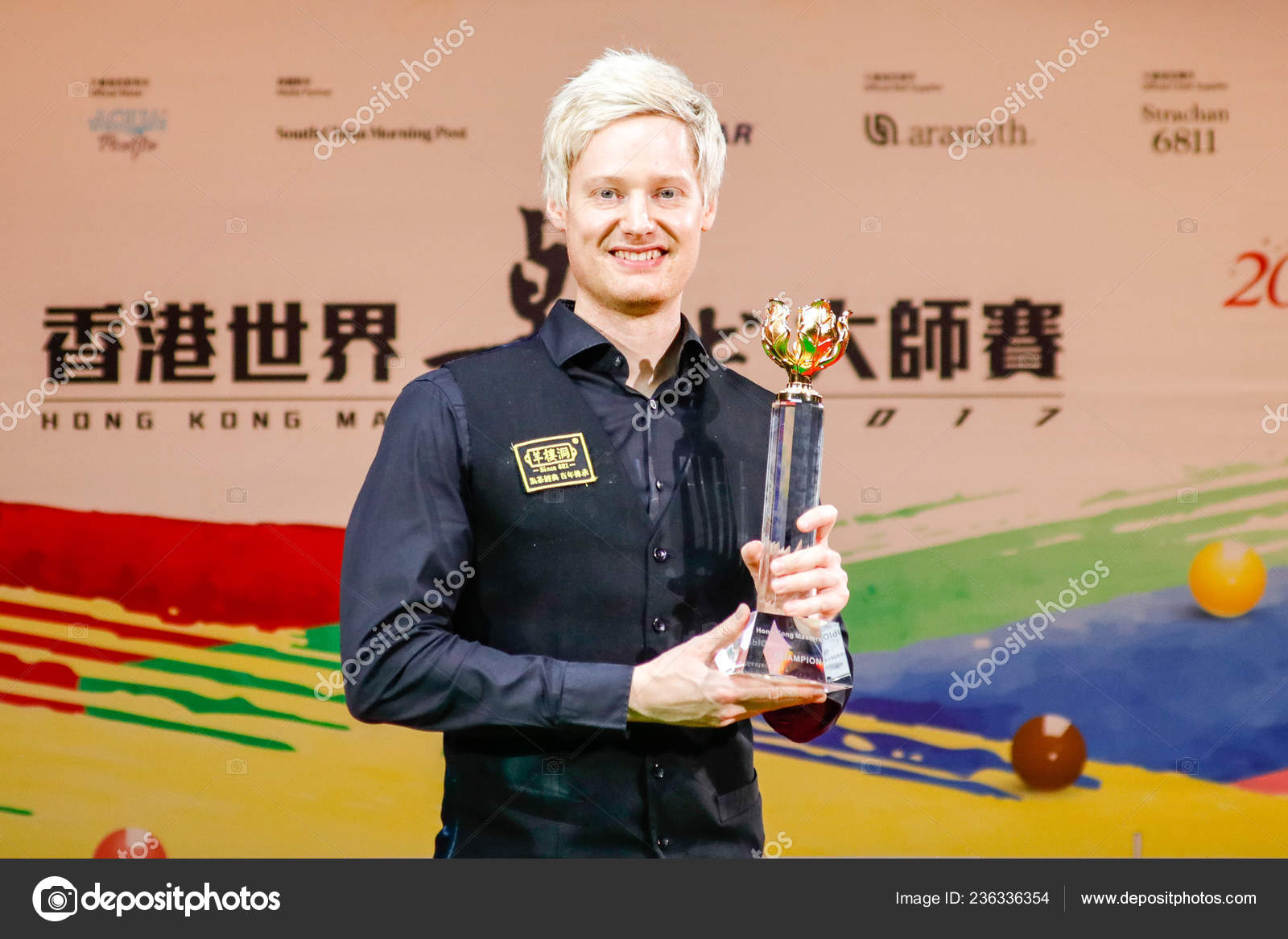 Neil Robertson Australia Poses His Trophy Award Ceremony Defeating ...