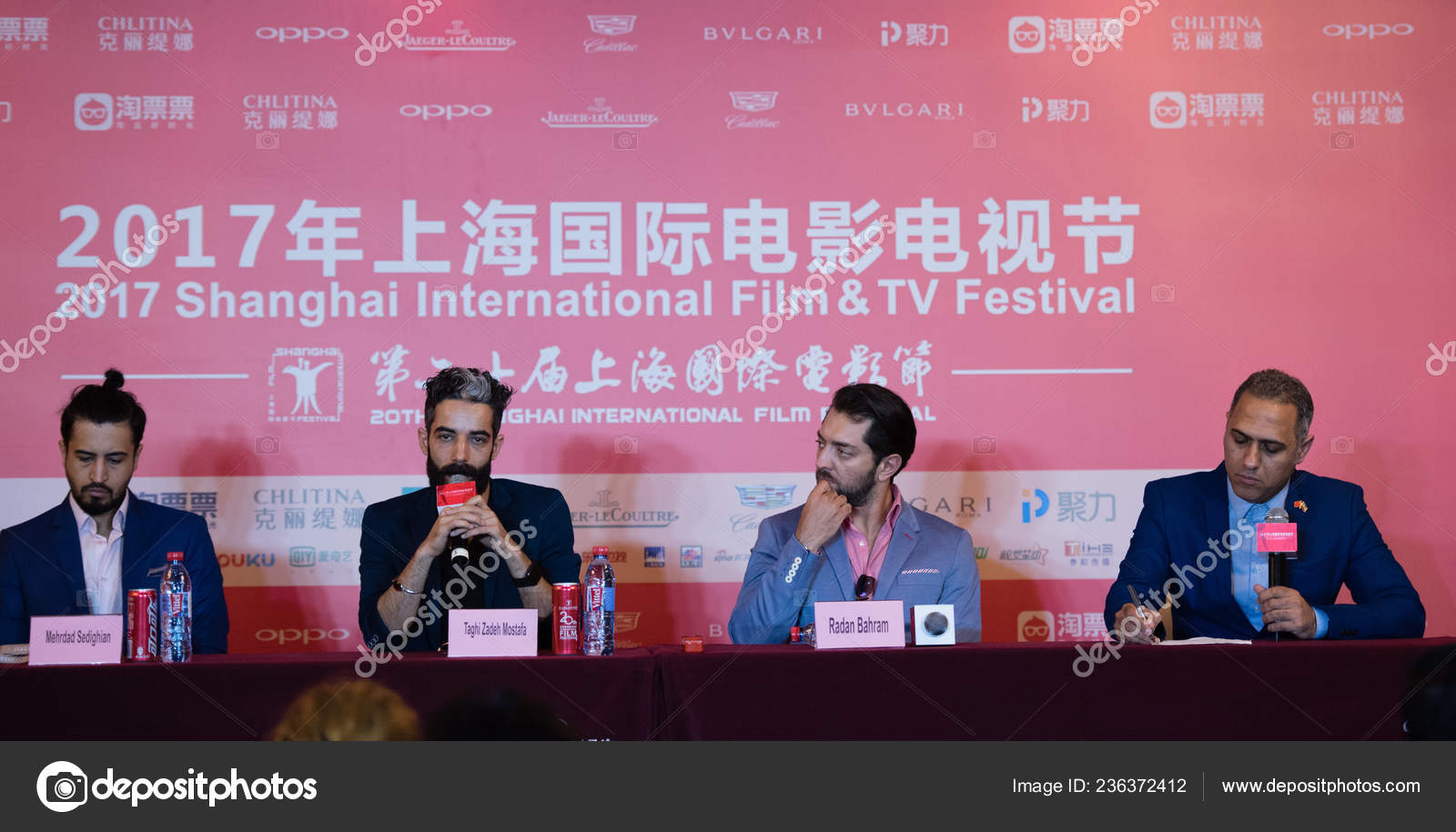 Iranian Director Mostafa Taghizadeh Second Left Iranian Actor Bahram ...