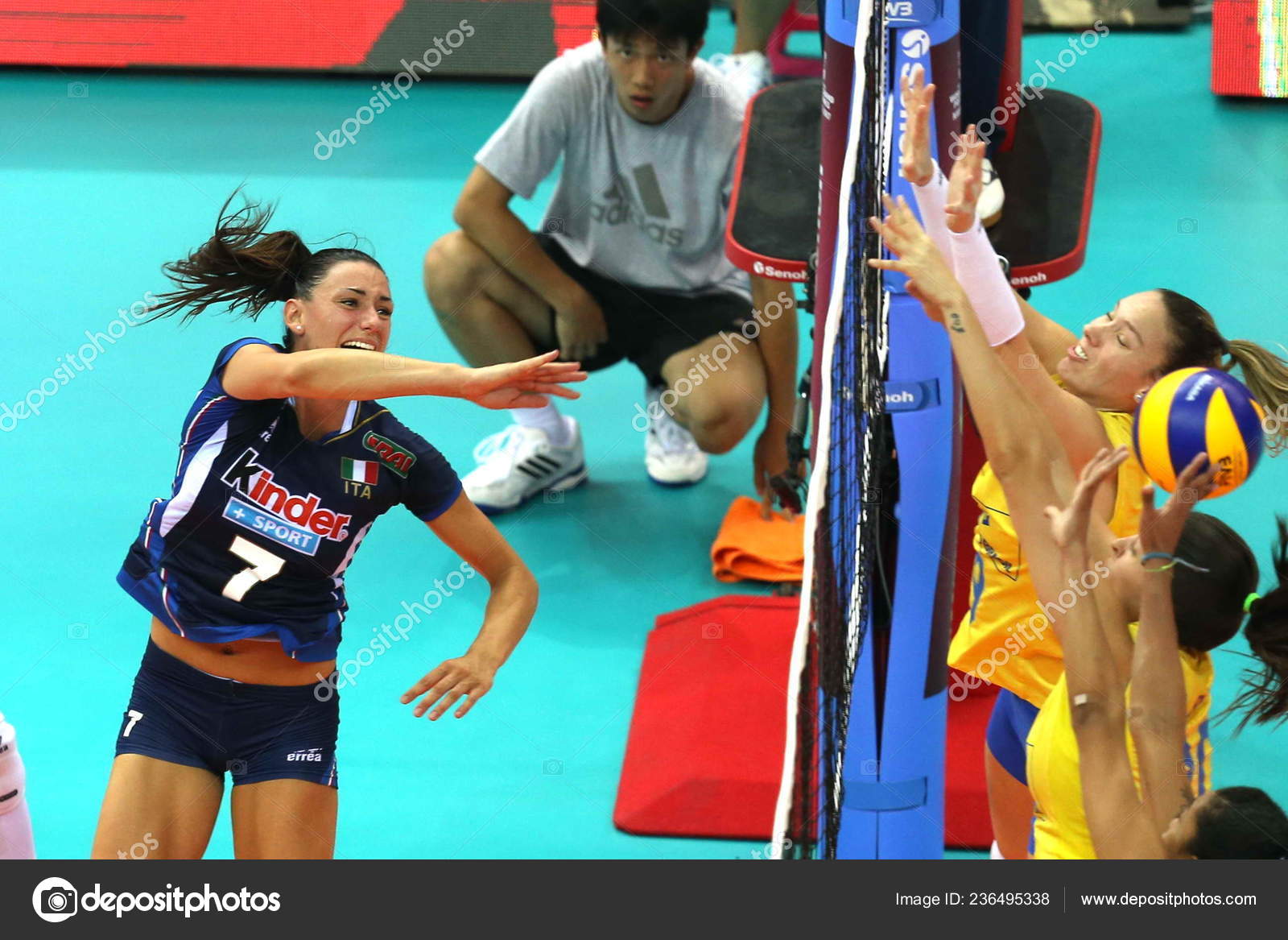 Raphaela Folie Italy Left Spikes Brazil Final Match Fivb Volleyball ...
