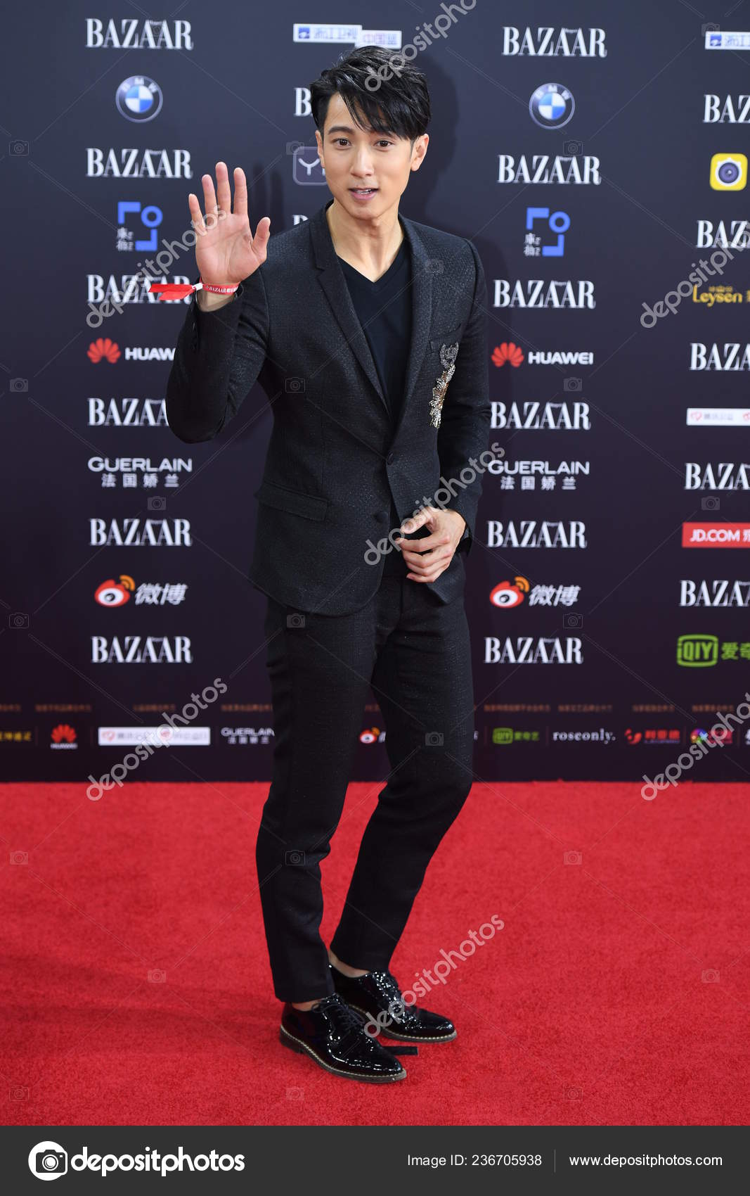 Bruneian Singer Actor Chun Poses Arrives Red Carpet 2017 Bazaar – Stock ...