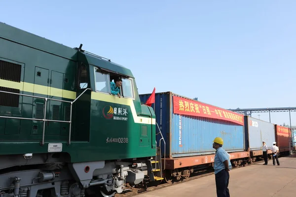 First Freight Train Shenyang City Northeast China's Liaoning Province Pictured – Stock Editorial ...