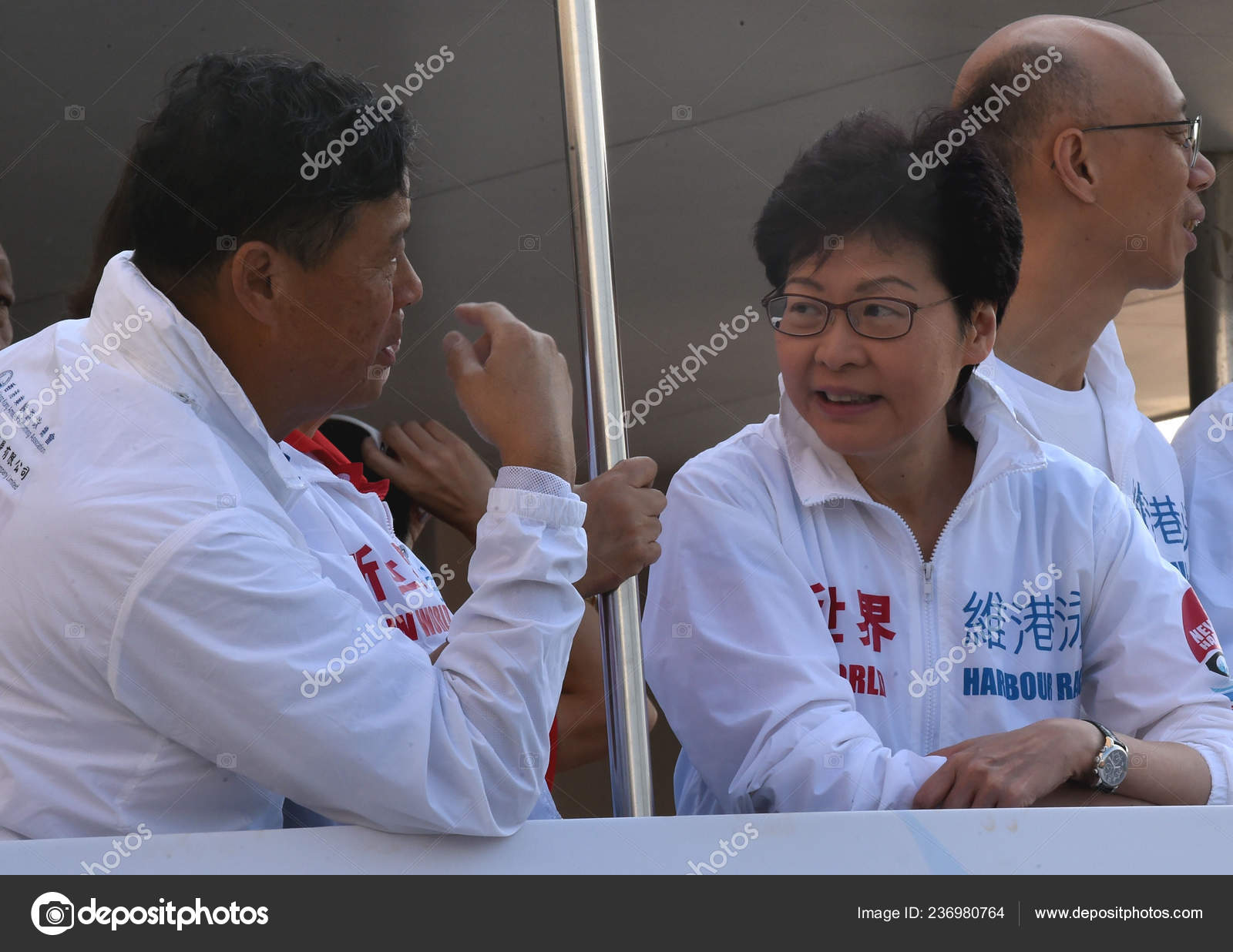 Hong Kong Chief Executive Lam Cheng Yuet Ngor Right Pictured — Stock ...