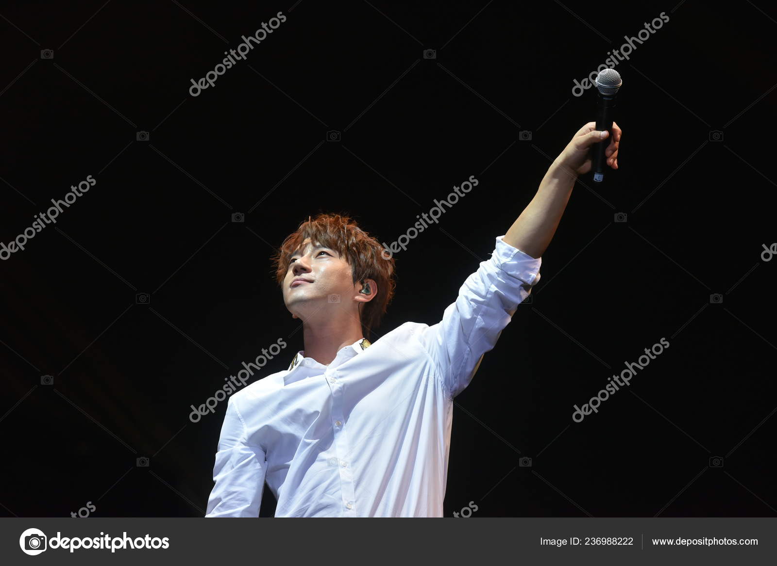 South Korean Singer Hwang Chi Yeul Performs His Hong Kong — Stock ...