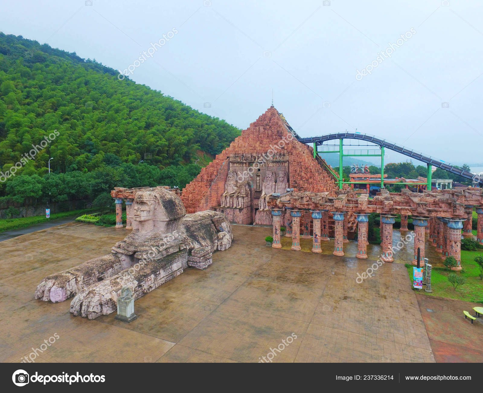 Aerial View Replicas Giza Pyramid Complex Great Sphinx Scenic Spot ...