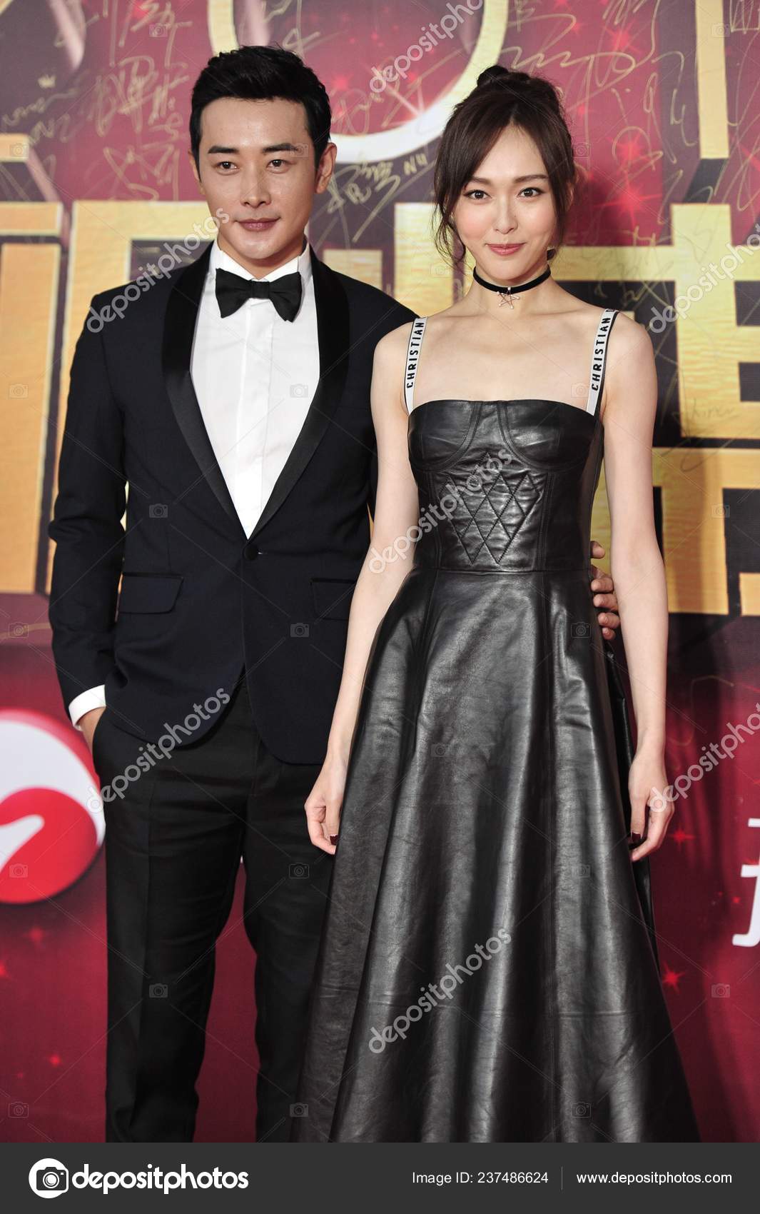 Chinese Actress Tang Yan Right Her Actor Boyfriend Luo Jin — Stock ...