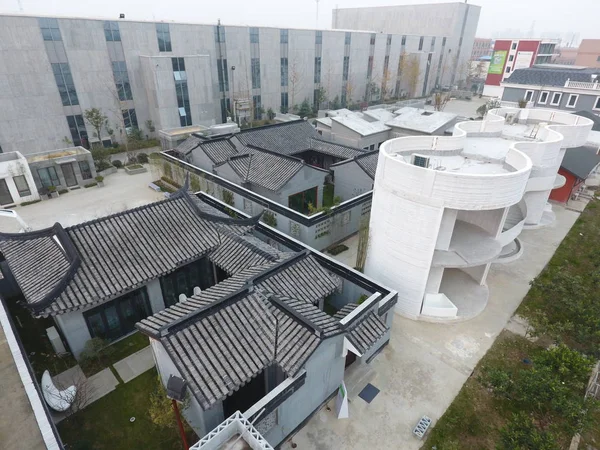 Aerial View Buildings Made Printer Shanghai Winsun Decoration Design ...