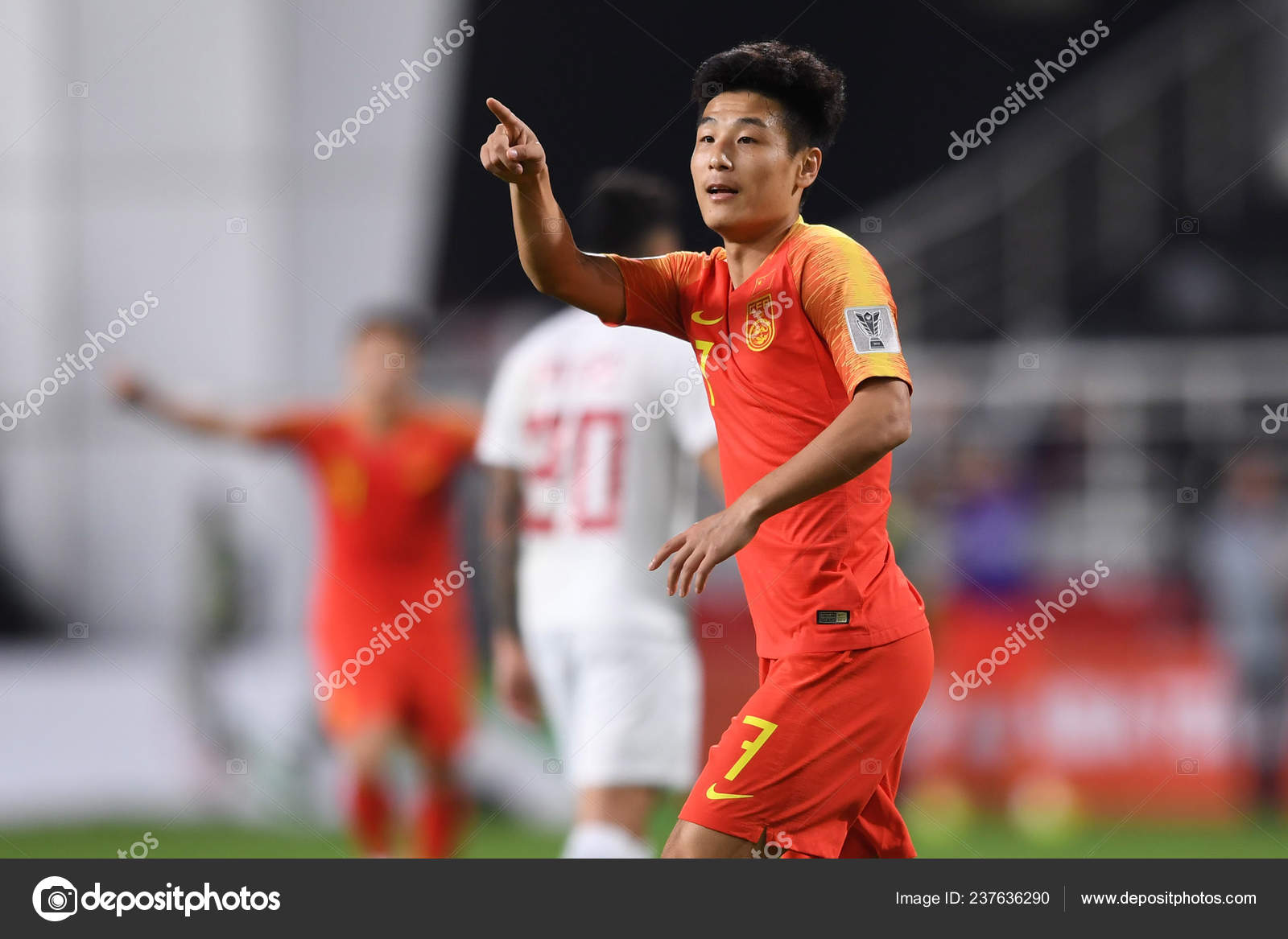 Lei China Celebrates Scoring Philippines Afc Asian Cup Group Match ...