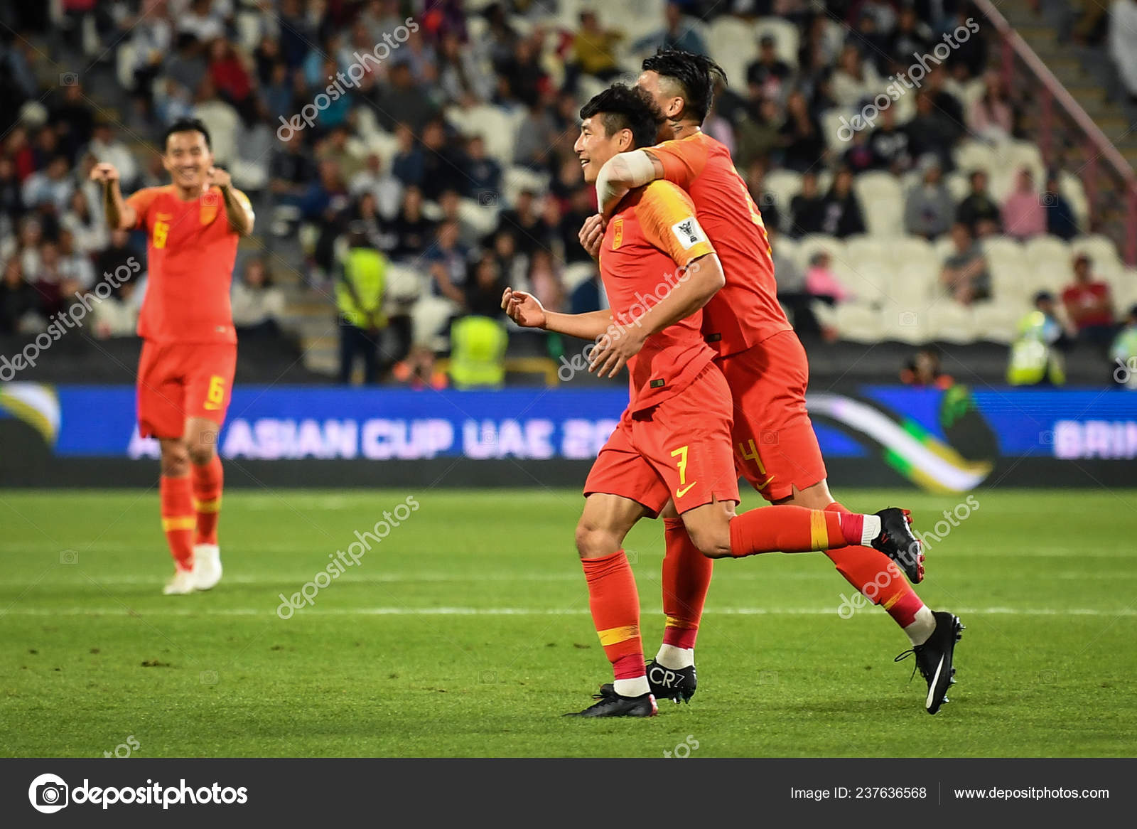 Lei Left Shike China Celebrate Scoring Philippines Afc Asian Cup ...