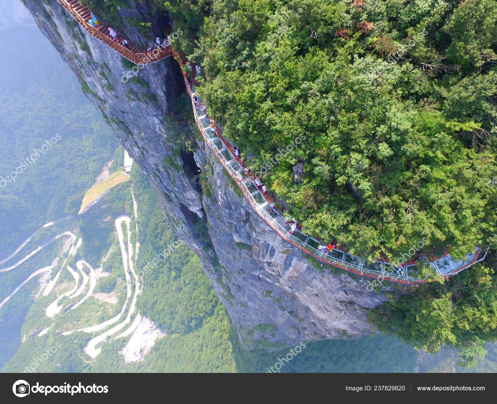 Aerial View 100 Meter Long Meter Wide Glass Skywalk Overlooking – Stock ...