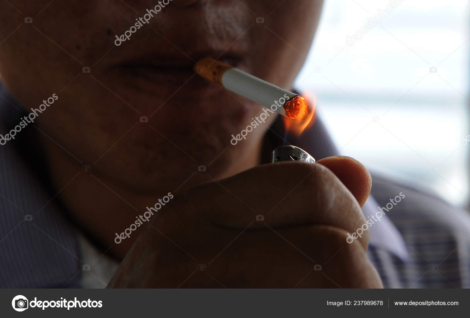 Chinese Smoker Lights Cigarette Smoking Room Chengdu Railway Station ...