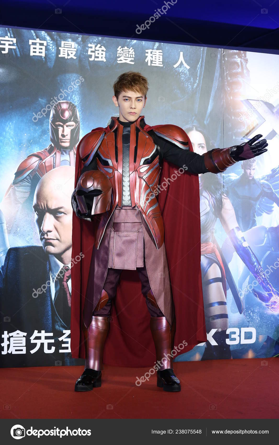 Taiwanese Singer Jiro Wang Dressed Magneto Poses Premiere Movie Men ...