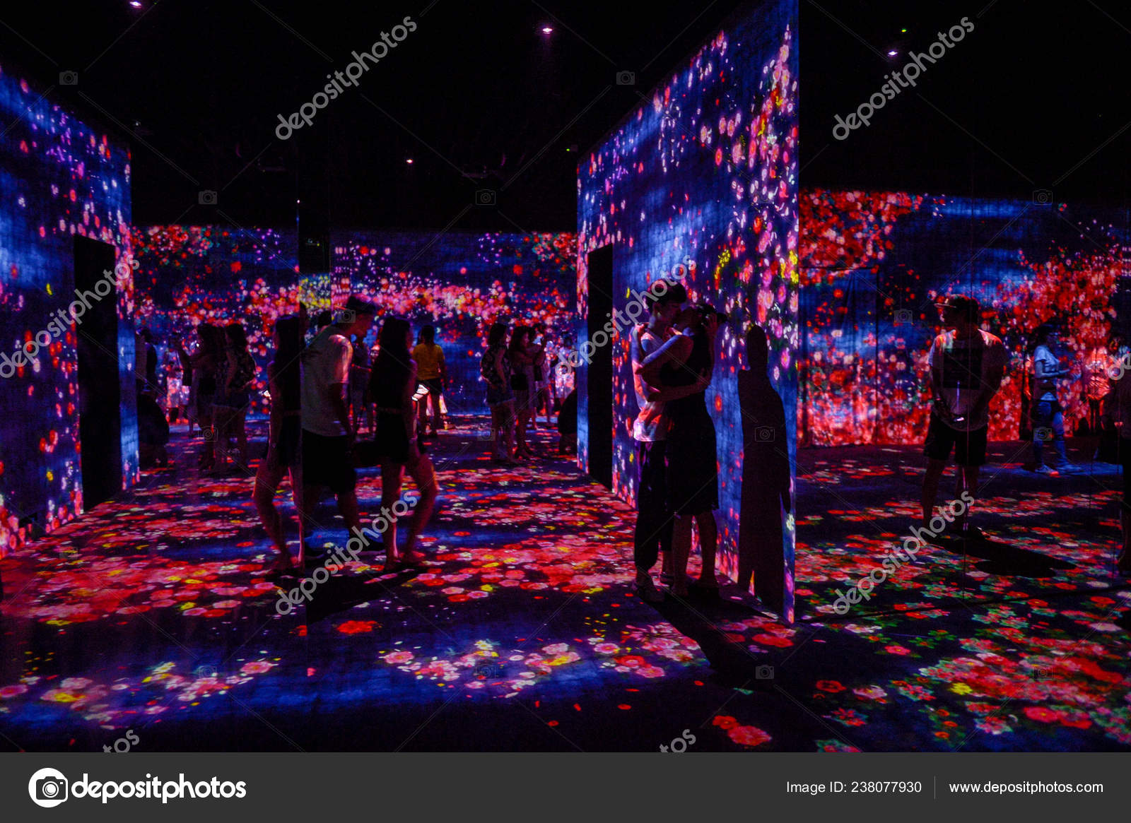 Chinese Citizens Visit Immersive Exhibition Teamlab Dance Art ...