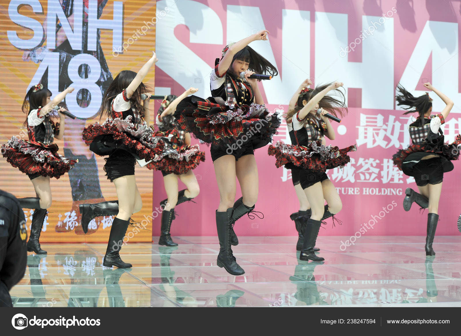 Members Chinese Girl Group Snh48 Perform Fan Meeting Shenyang City ...