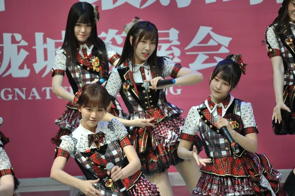 Members Chinese Girl Group Snh48 Perform Fan Meeting Shenyang City ...