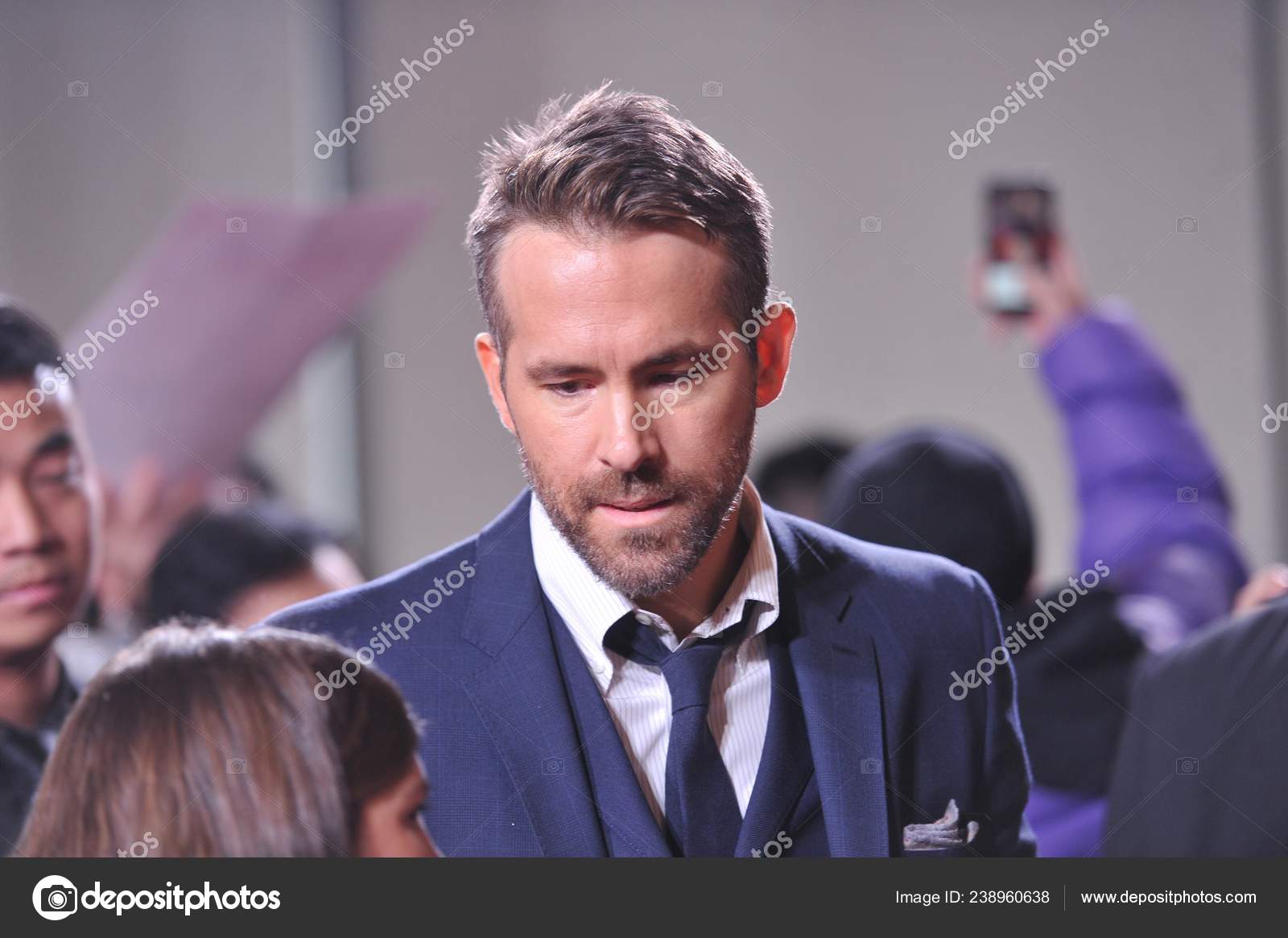 Canadian American Actor Ryan Reynolds Attends China Press Conference ...