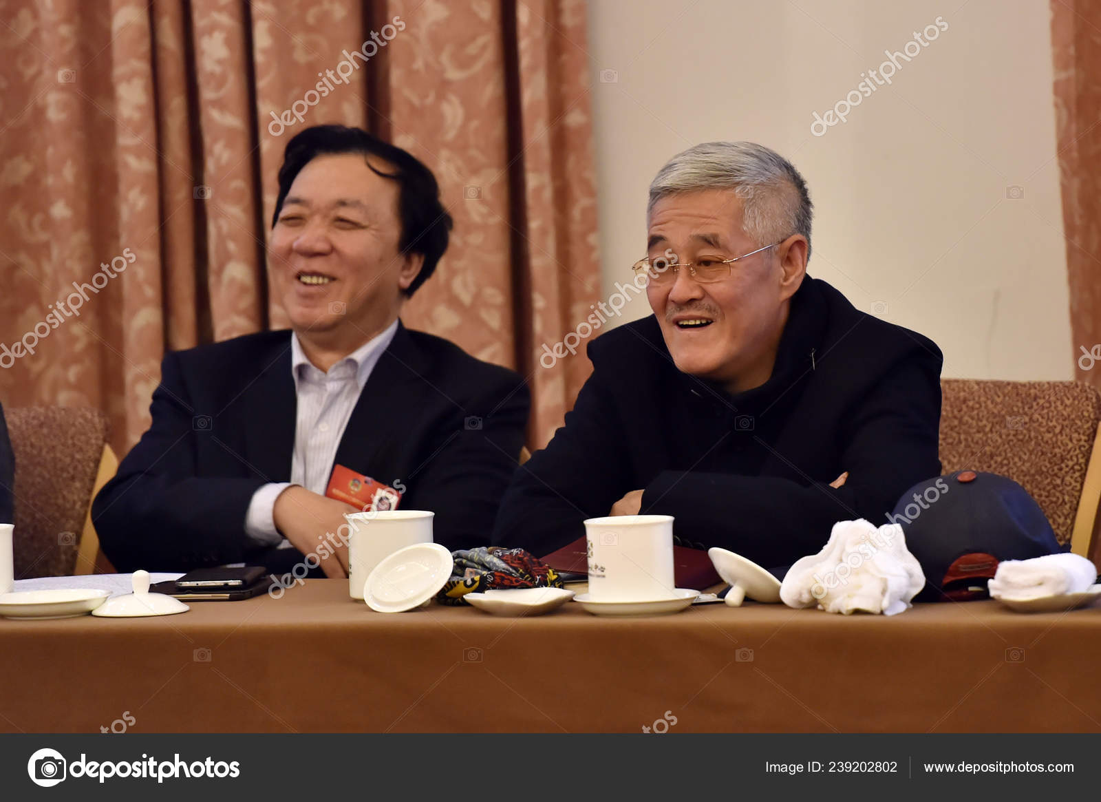 Chinese Comedian Zhao Benshan Right Attends Panel Discussion Fourth ...