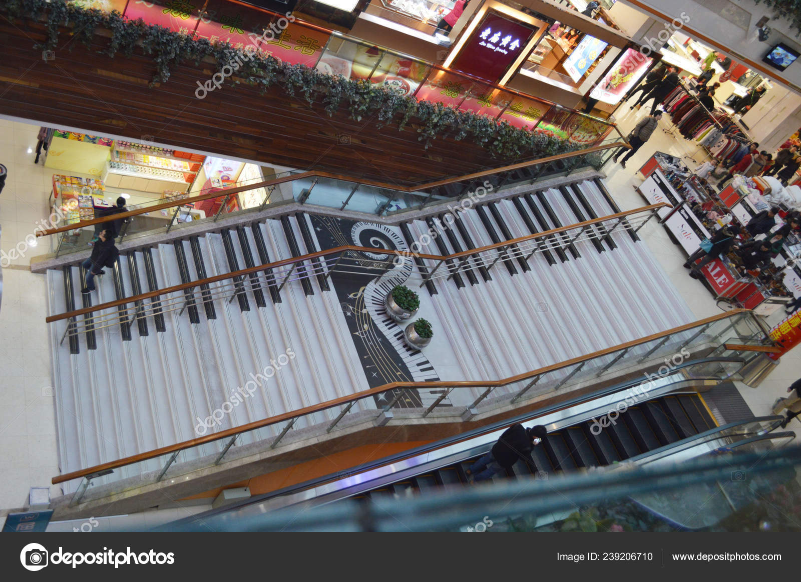 Chinese Customers Walk Piano Staircase Which Plays Musical Notes ...
