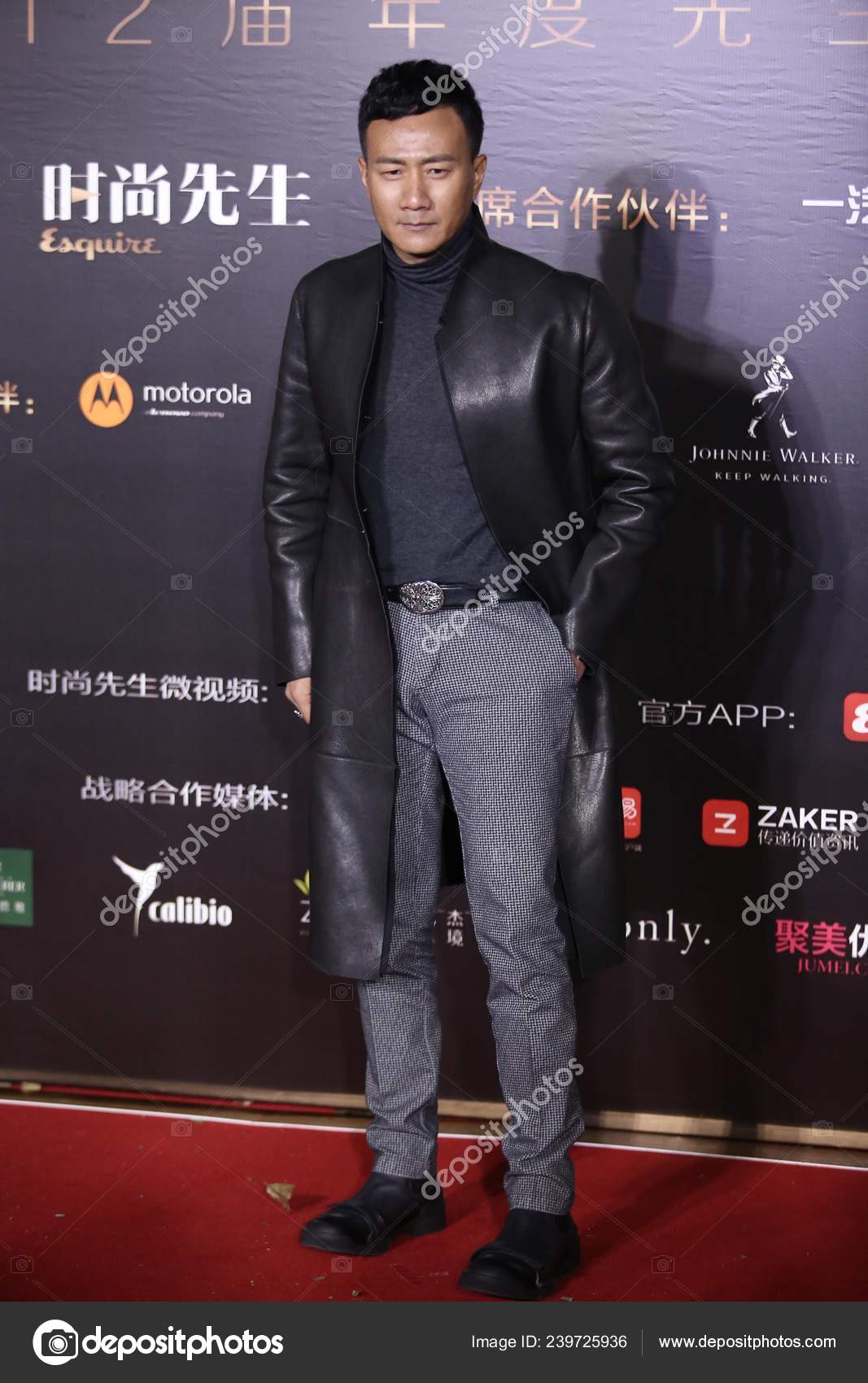 Chinese Actor Jun Arrives Red Carpet Esquire Man His Best — Stock ...