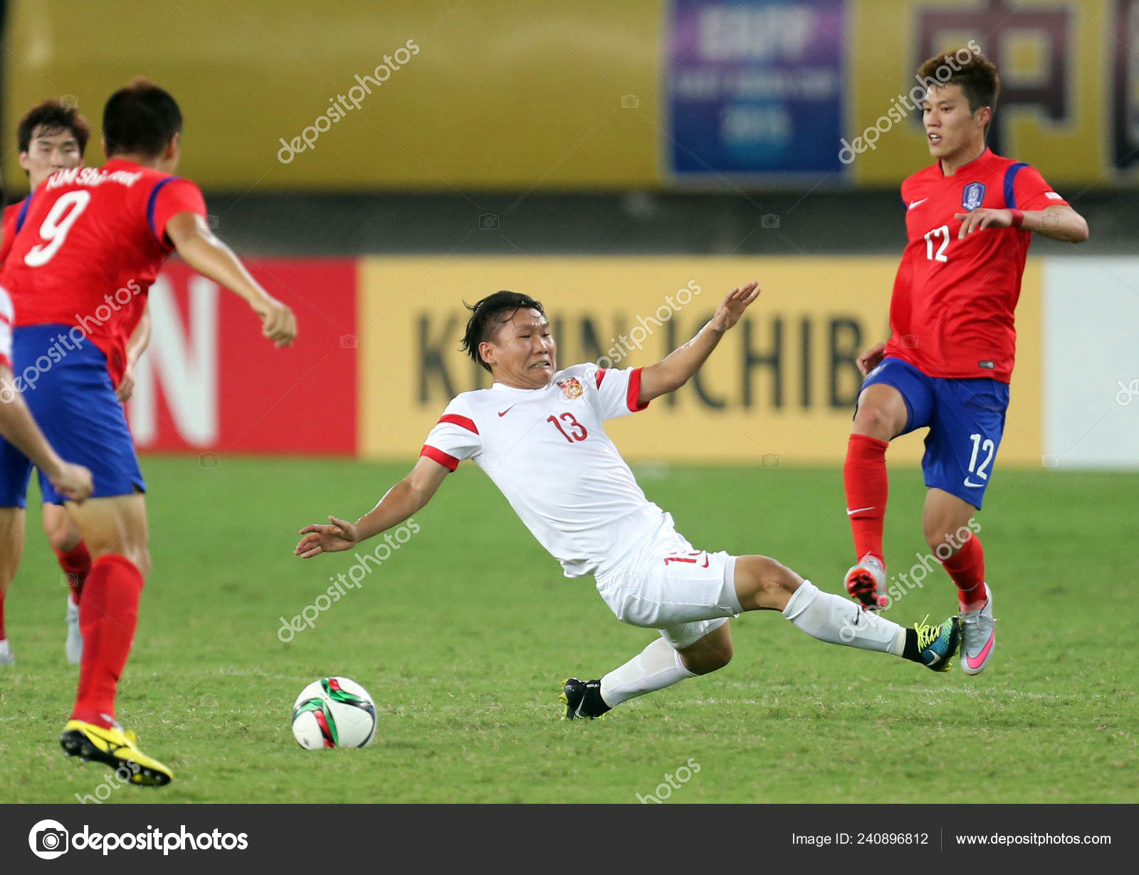 Liu Jianye China Center Challenges Kim Seung Dae South Korea — Stock ...