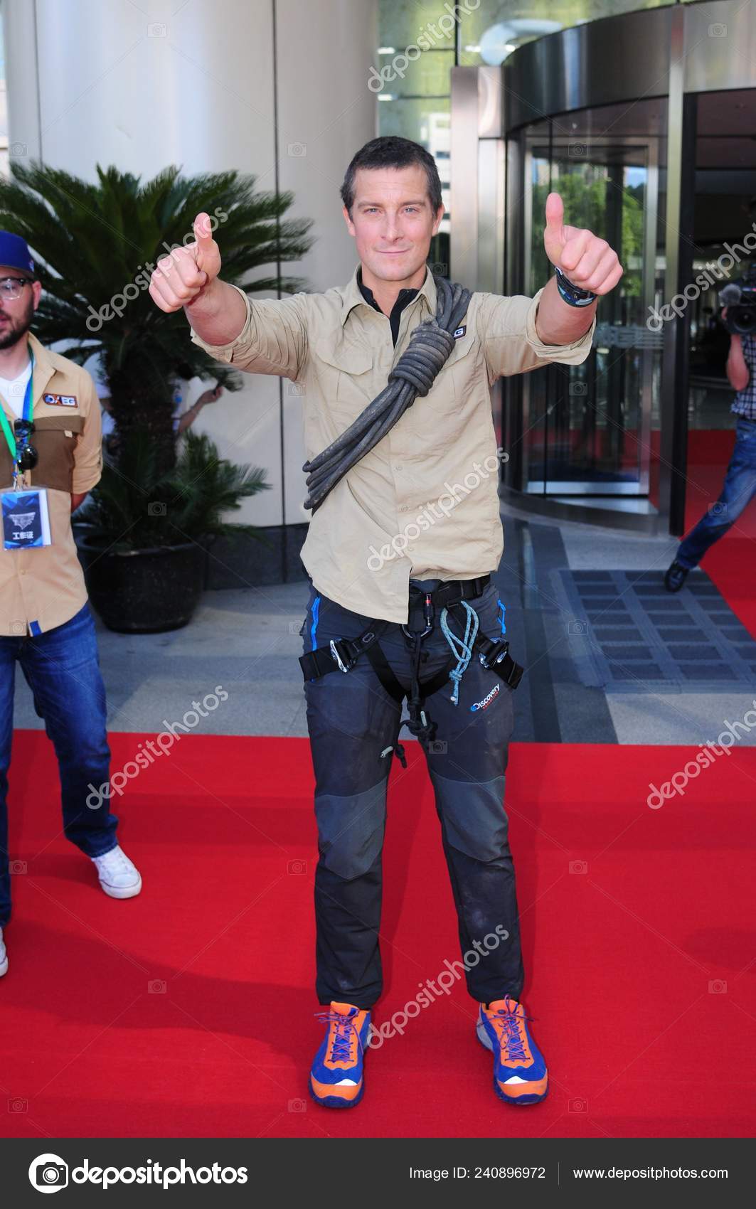 British Adventurer Television Presenter Bear Grylls Poses Ceremony Wrap His – Stock Editorial ...