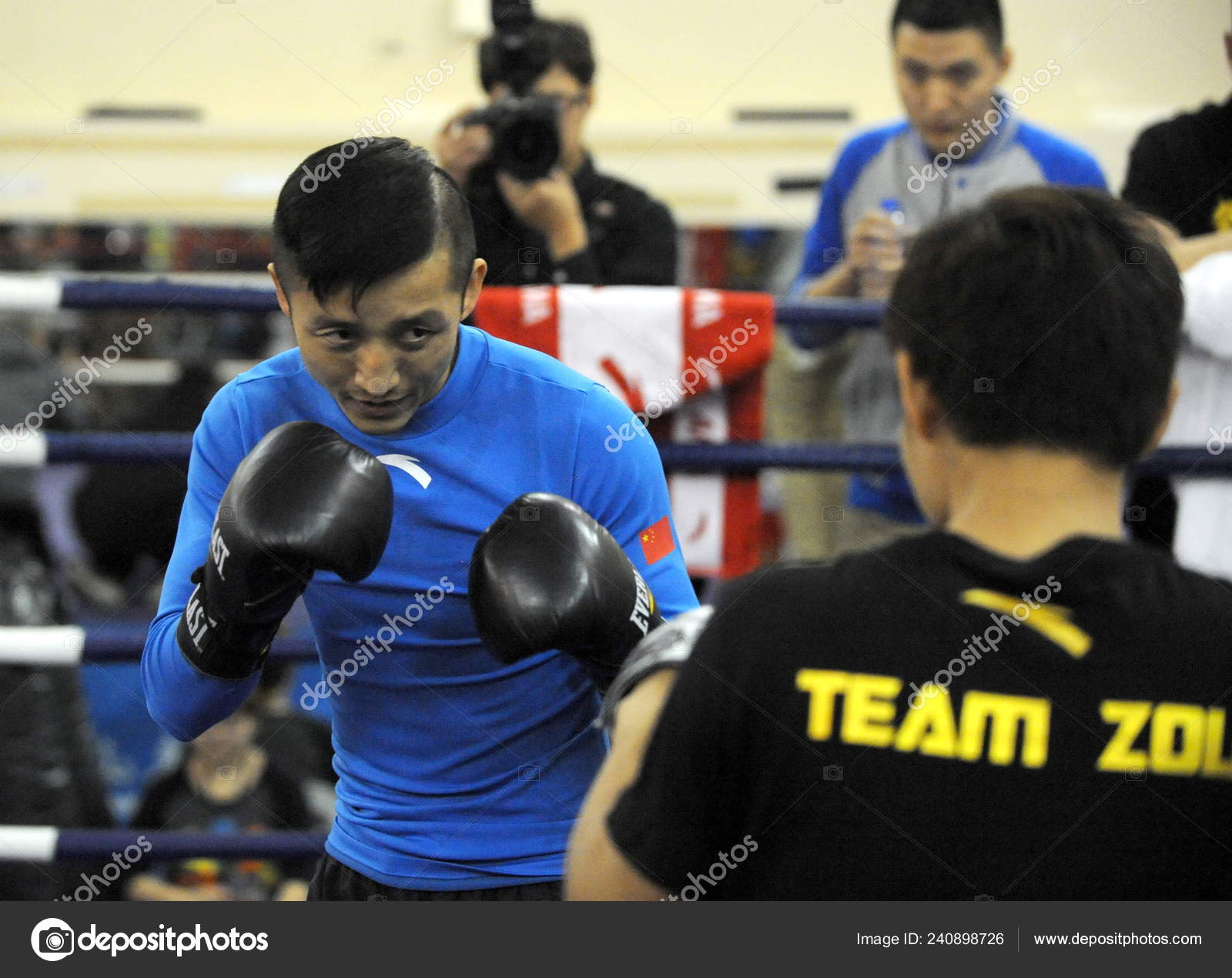 Olympic Boxing Gold Medalist Zou Shiming China Left Takes Part – Stock ...