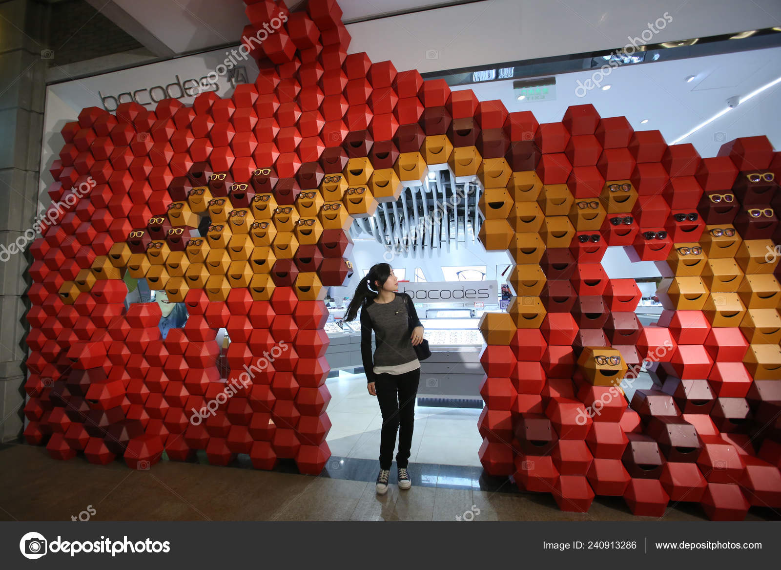 Visitor Walks Art Installation Shop Window Design Exhibition Themed ...