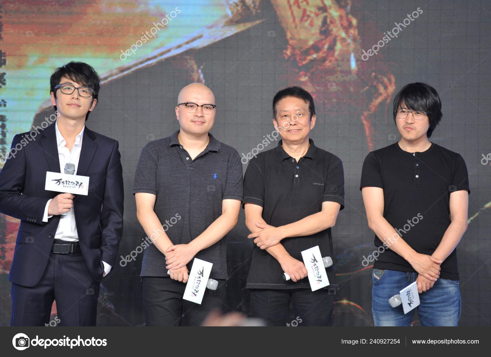 Left Chinese Actor Luo Hongming Directors Xiaoxing Huang Jianxin Author — Stock Editorial Photo ...