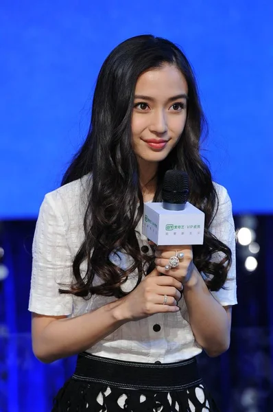 Modelo Actriz Hong Kong Angelababy Asiste Estreno China Nueva Película — Foto editorial de stock ...