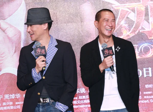Hongkongský Herec Nick Cheung Hong Kong Herec Sean Lau Vlevo — Stock ...