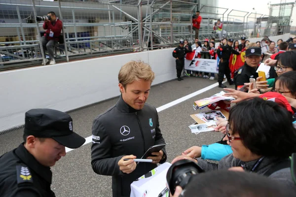 German Driver Michael Schumacher Mercedes Team Greets Fans Shanghai ...