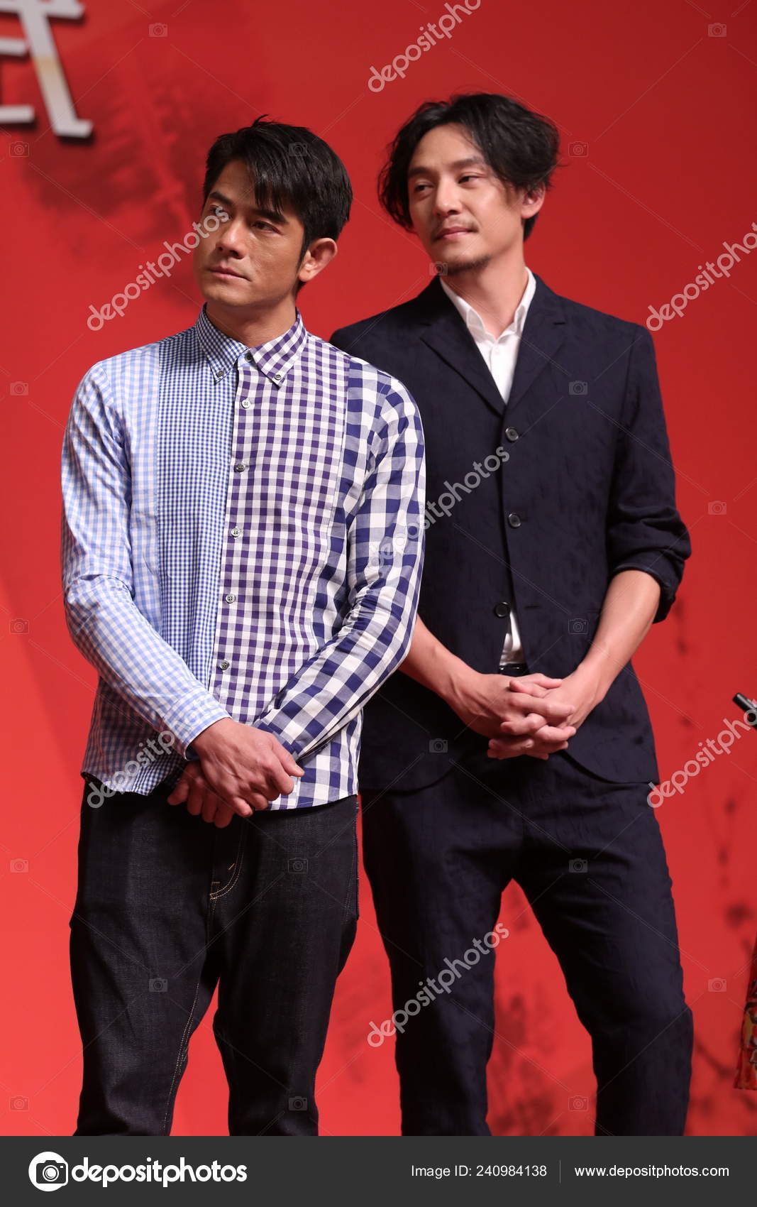 Hong Kong Singer Actor Aaron Kwok Left Taiwanese Actor Chang — Stock ...