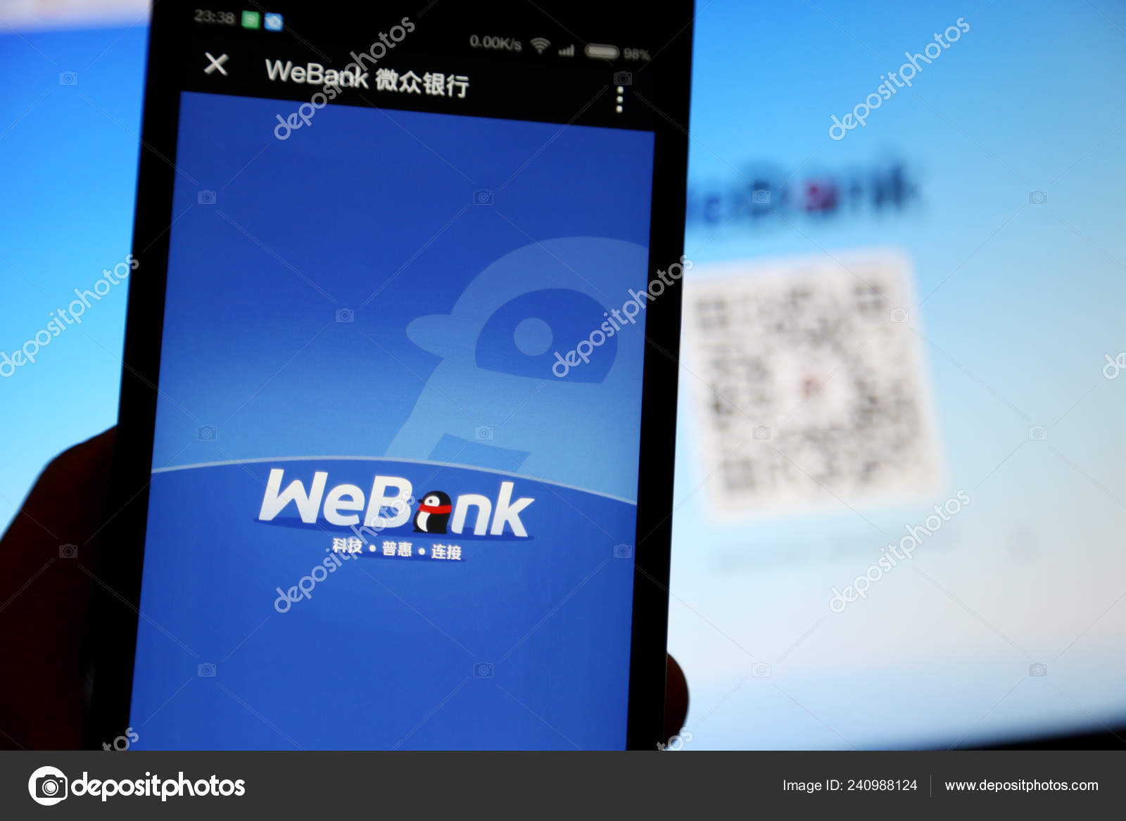 Local Chinese Resident Uses Banking Service Chinese Online Bank Webank ...