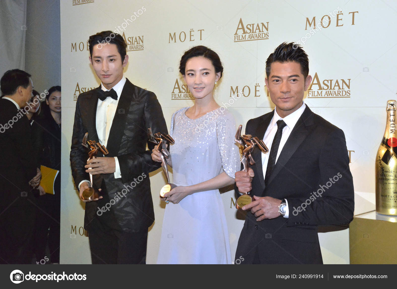 Left South Korean Actor Lee Soo Hyuk Chinese Actress Wang – Stock ...
